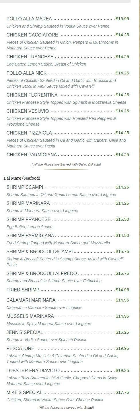 Pietro's Italian Restaurant & Pizzeria menu in Manahawkin, New Jersey, USA