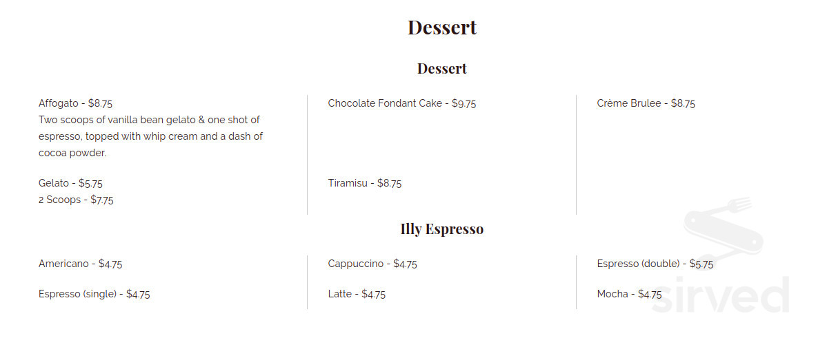 Cucina Venti Restaurant menu in Mountain View, California, USA