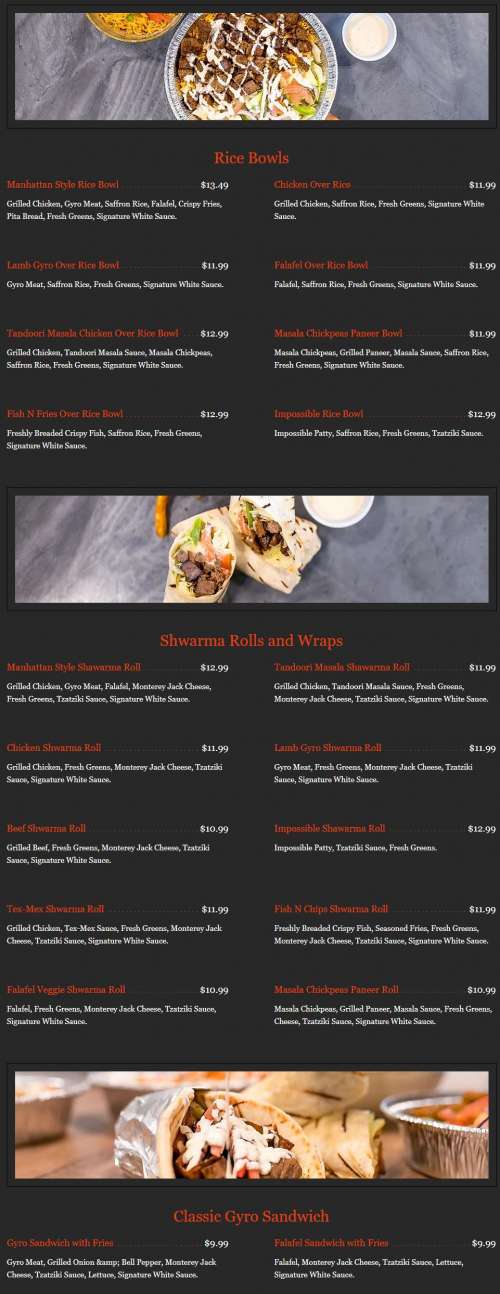 Chop House Gyro Arlington menu in Arlington, Texas, USA