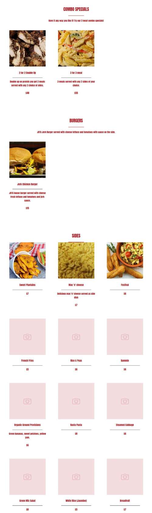 JERK OFF THE GRILL menu in New York, New York, USA