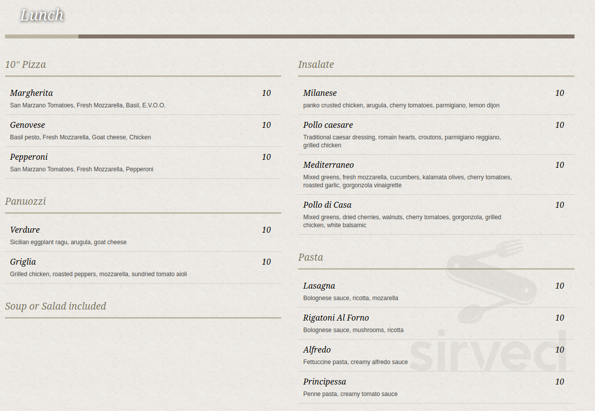 Menu for Mio Nonno in Allen, TX | Sirved