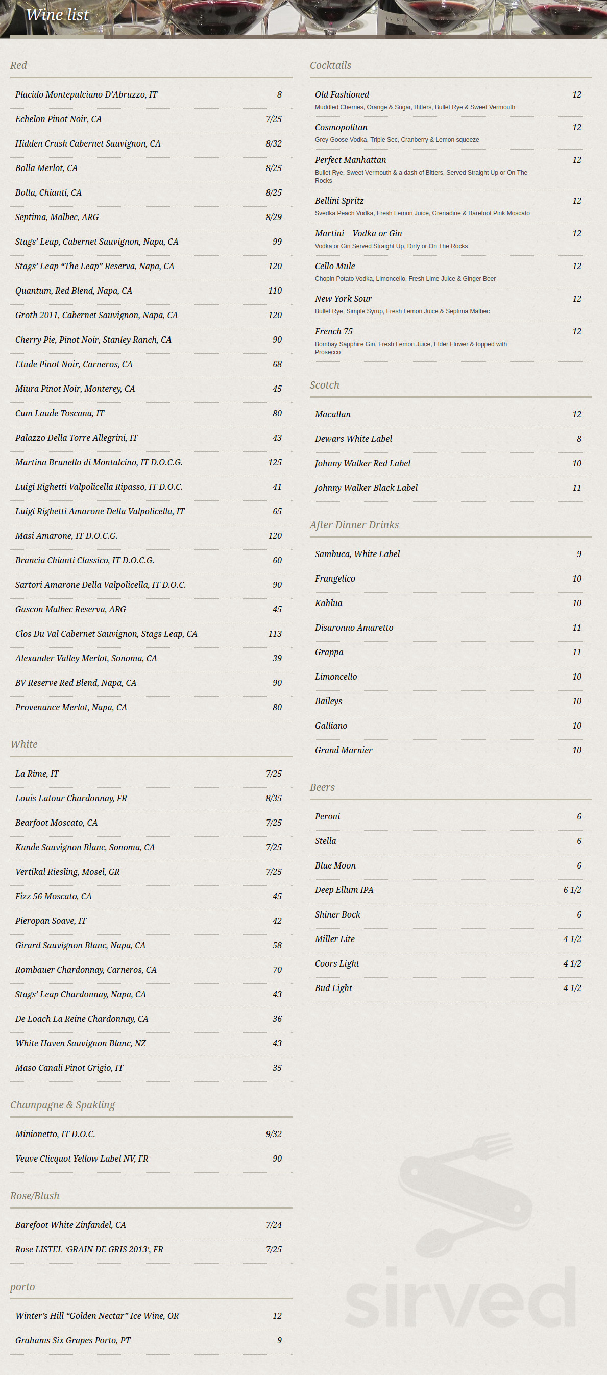 Menu for Mio Nonno in Allen, TX | Sirved