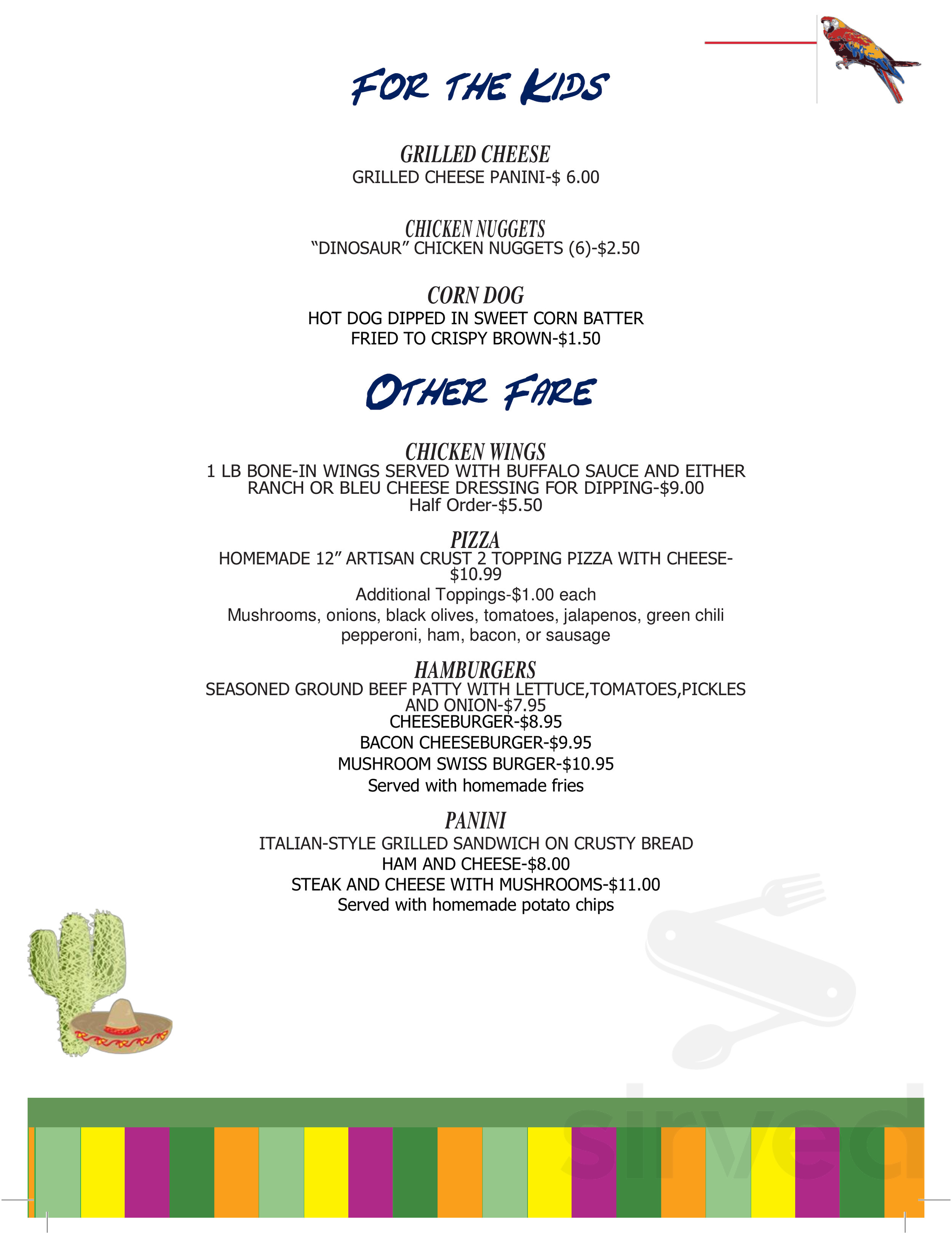 Up In Smoke Take out menu in Alpine, Arizona, USA
