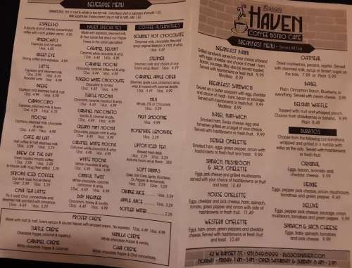 Jitterz Coffee at The Haven menu in Banning, California, USA