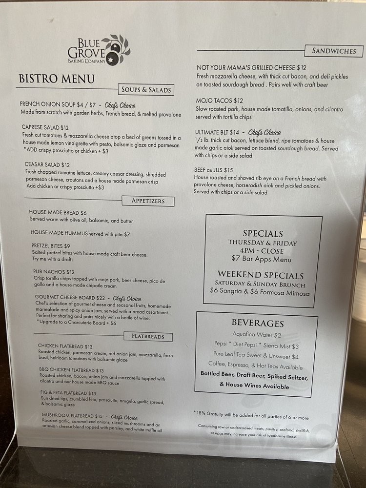 Menu - Kissimmee FL's Island Grove Wine Company at Formosa Gardens | Sirved