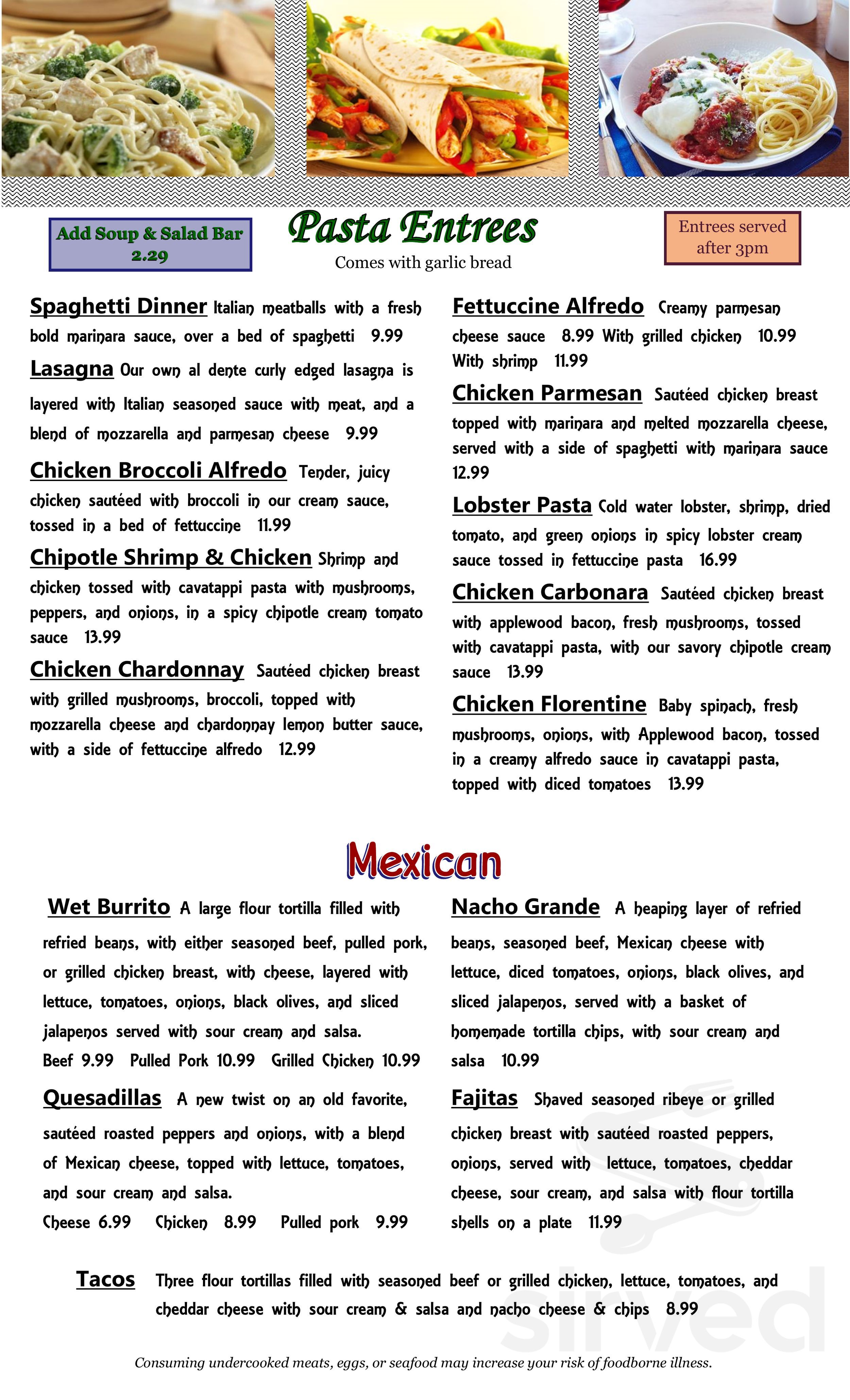 Menu - Alpena MI's JJ's Steak & Pizza House | Sirved