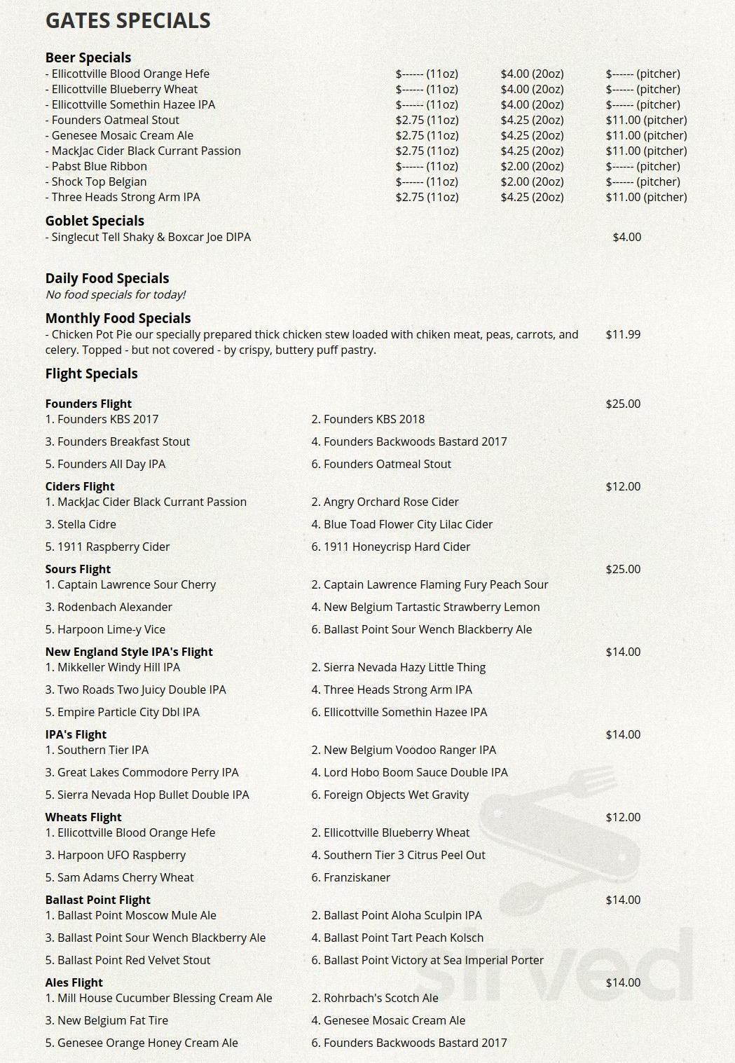 Menu - Rochester NY's MacGregor's Grill & Tap Room | Sirved
