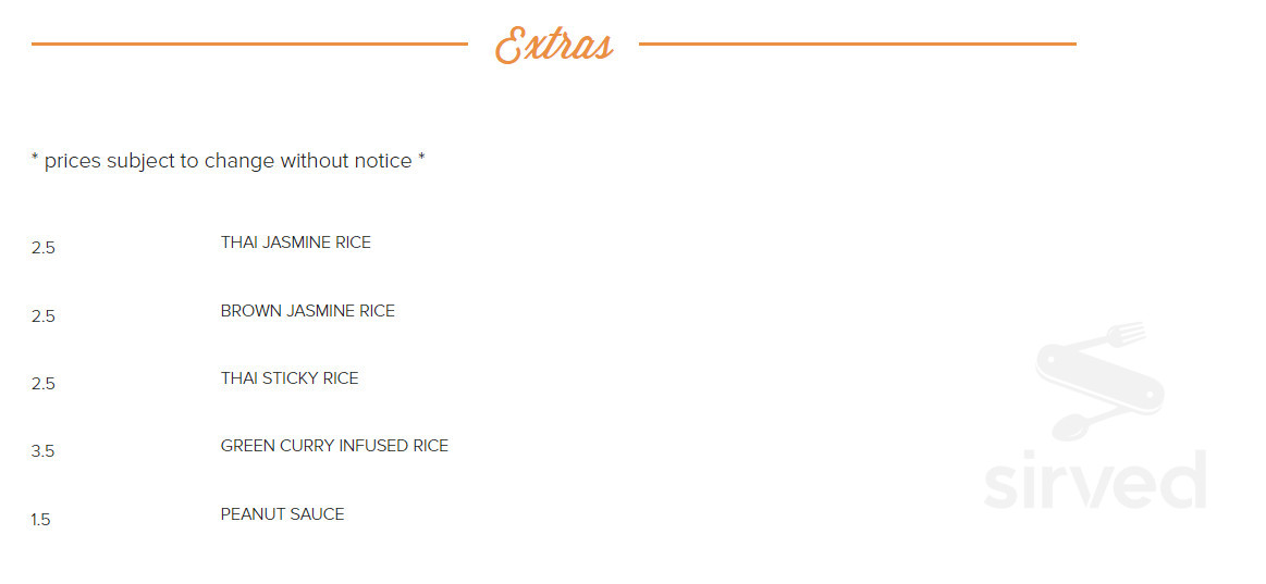 Menu for BKNY Thai Restaurant in Bayside, NY | Sirved