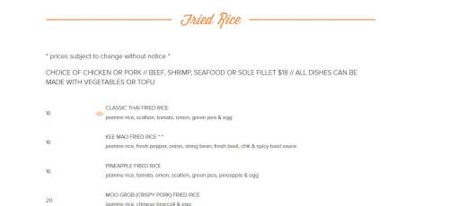 Menu for BKNY Thai Restaurant in Bayside, NY | Sirved
