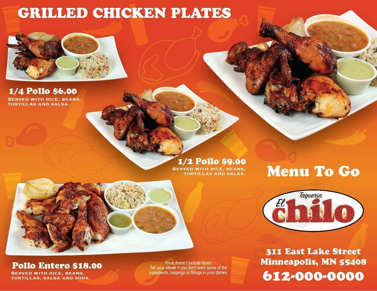 Taqueria El Chilo menu in Minneapolis, Minnesota, USA