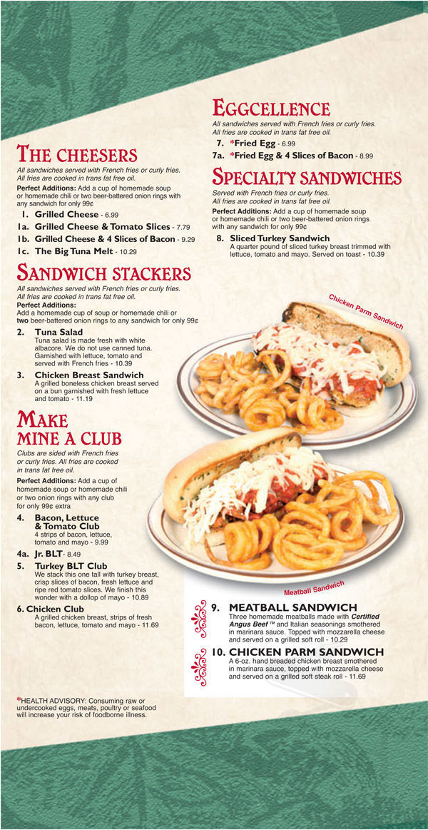 Golden Nugget Pancake House menu in Chicago, Illinois, USA