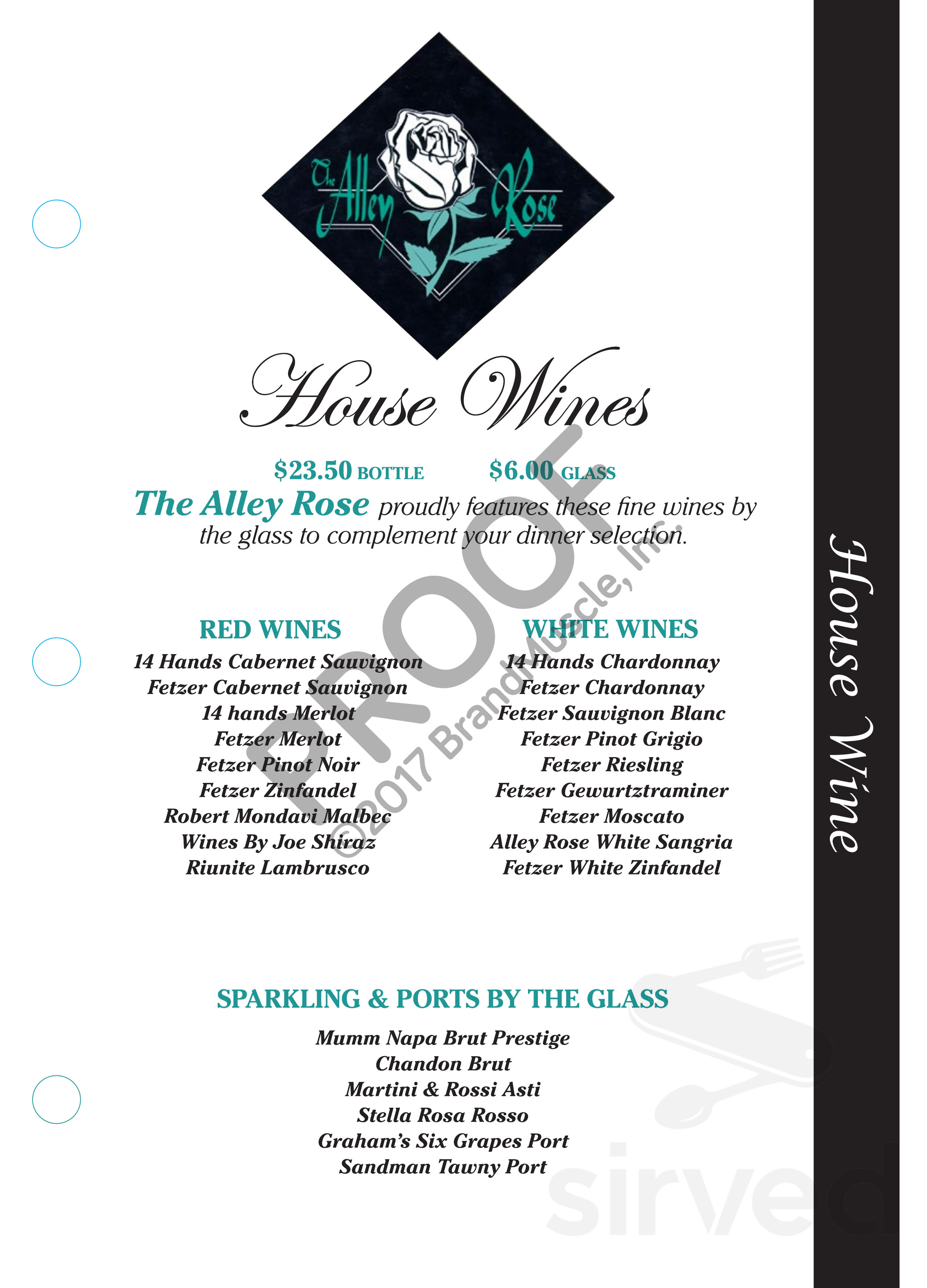 Alley Rose menus in Kearney, Nebraska, United States