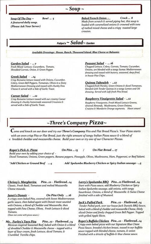 Regal Beagle Pub menu in Calgary, Alberta, Canada