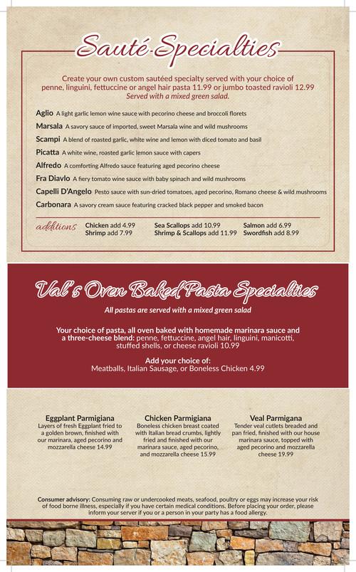 Val's Restaurant menu in Holden, Massachusetts, USA
