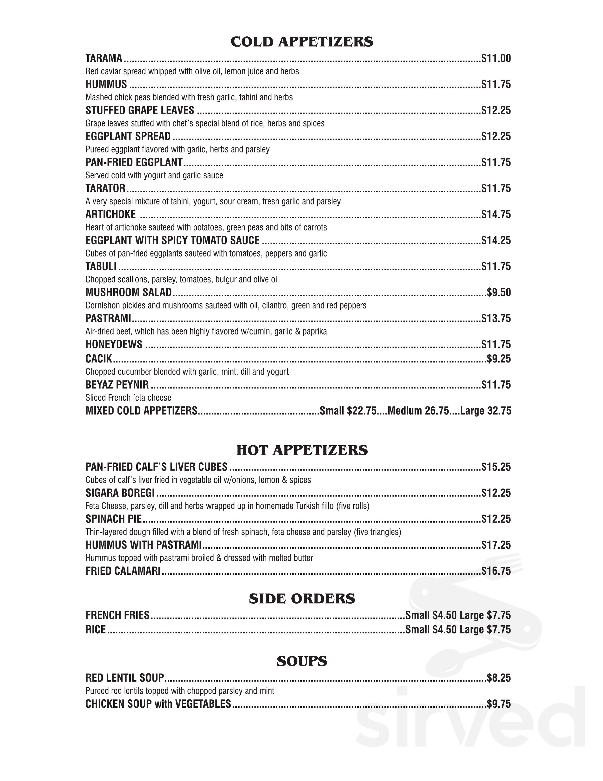Menu - Brooklyn NY's Halal Restaurant | Sirved