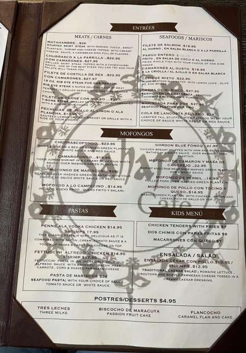 Sahara Cafe Miami menu in Miami Gardens, Florida, USA