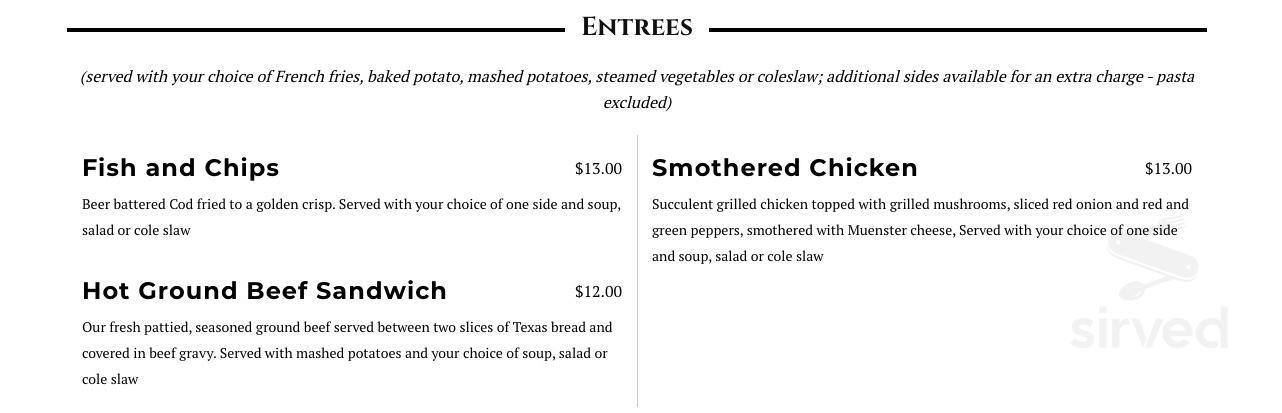Menu - Clio MI's Clio Roadhouse Bar & Grill | Sirved