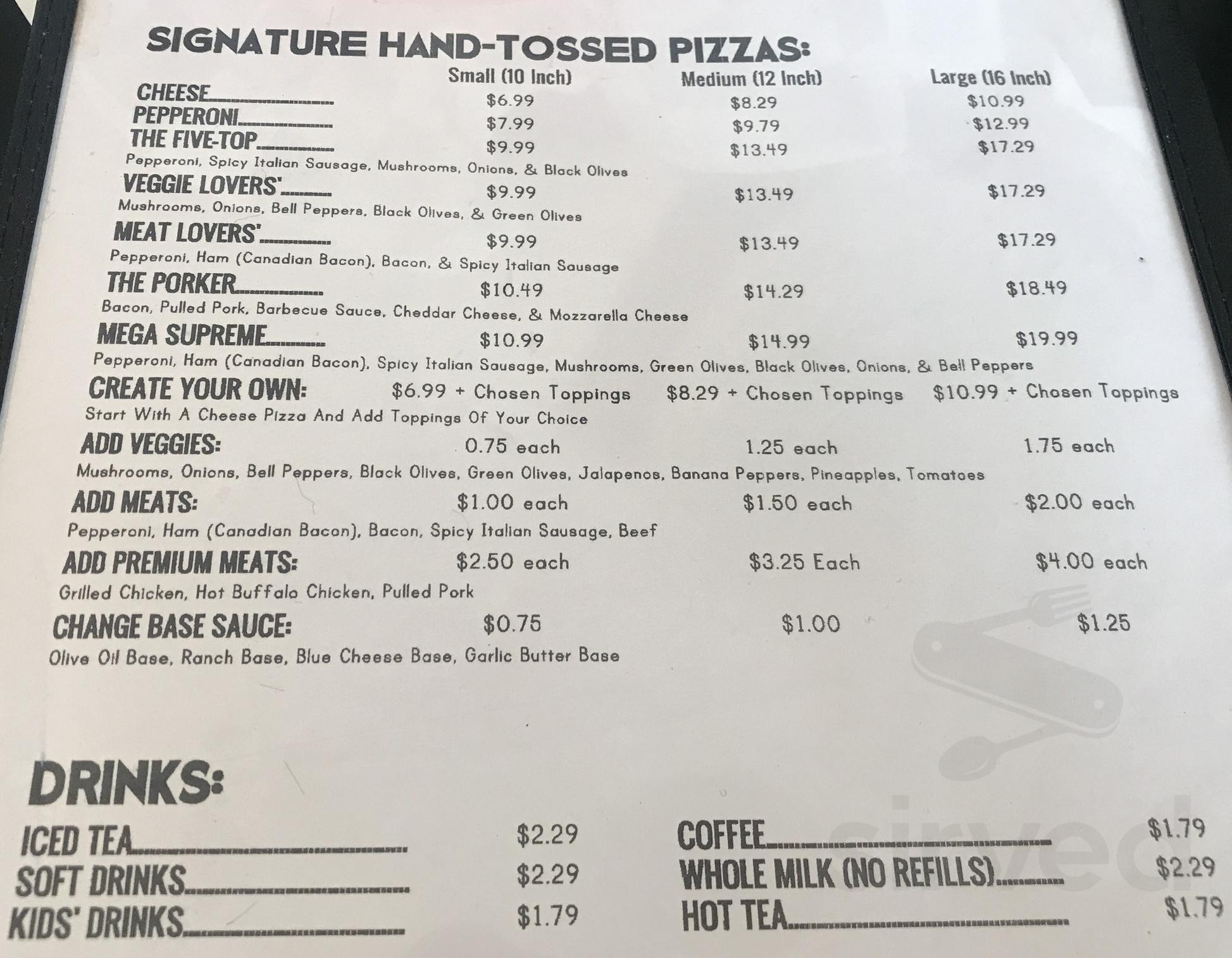 Menu for Stephano's Southland Restaurant in Sheffield, AL | Sirved