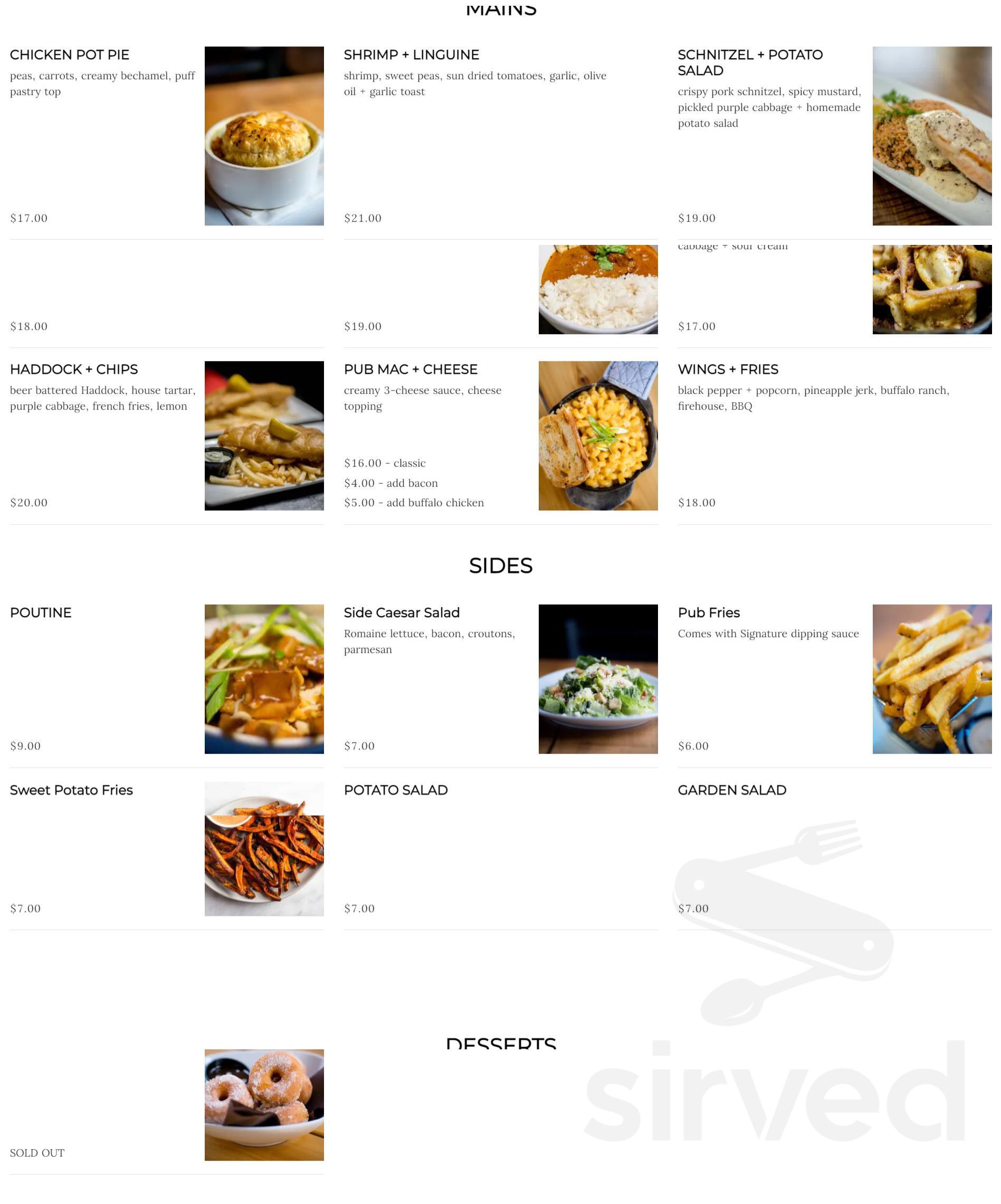 Menu - Schomberg ON's The Schomberg Pub & Patio | Sirved