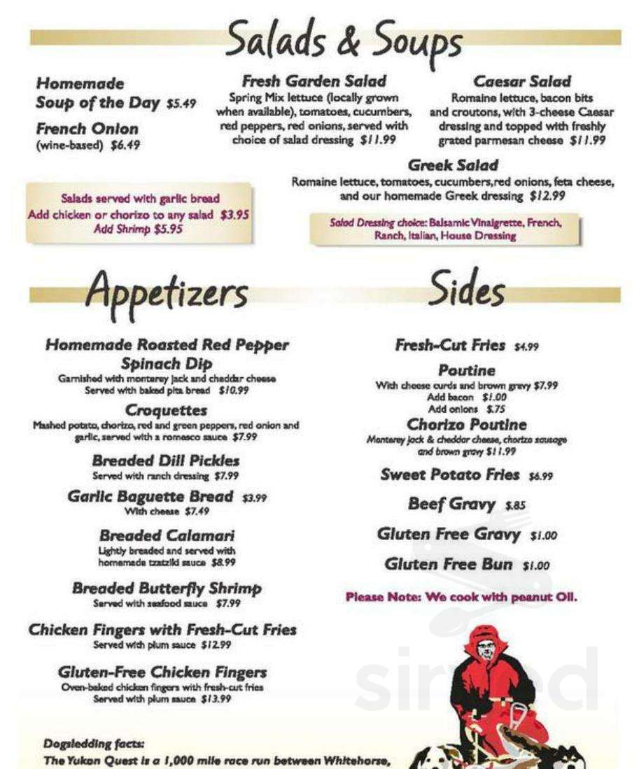 Menu - Whitney ON's The Mad Musher | Sirved