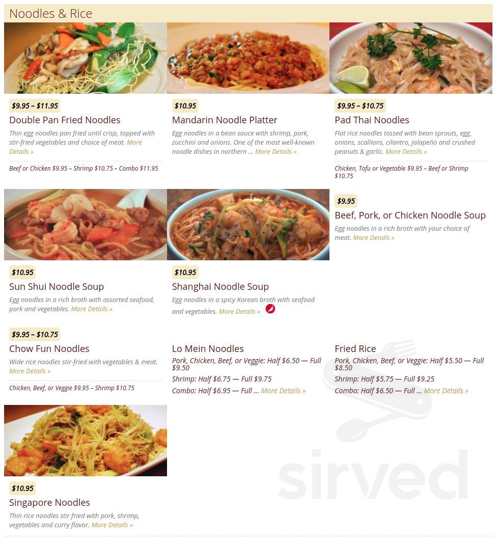 Sun Shui Restaurant menu in Arlington Heights, Illinois, USA