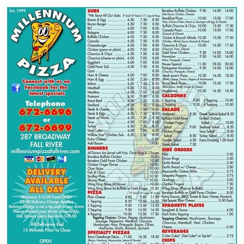 Millennium Pizza menu in Fall River, Massachusetts, USA