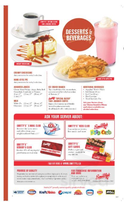 Smitty's Family Restaurant menu in Airdrie, Alberta, Canada