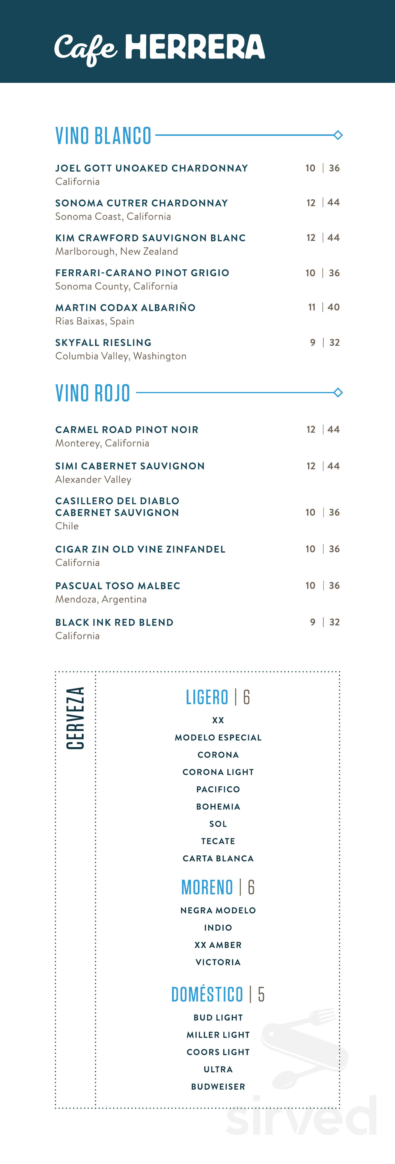 Cafe Herrera on Lamar menus in Dallas, Texas, United States