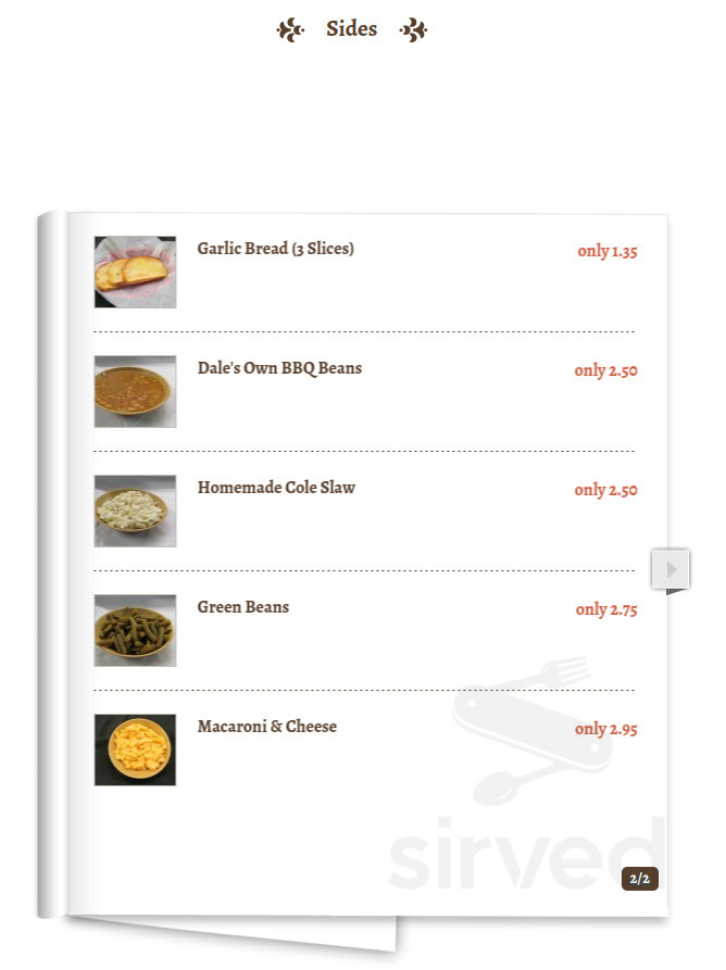 Dale's BBQ South menus in Fort Pierce, Florida, United States