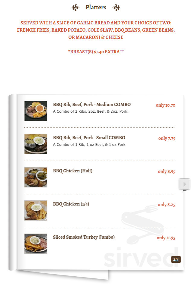 Dale's BBQ South menus in Fort Pierce, Florida, United States