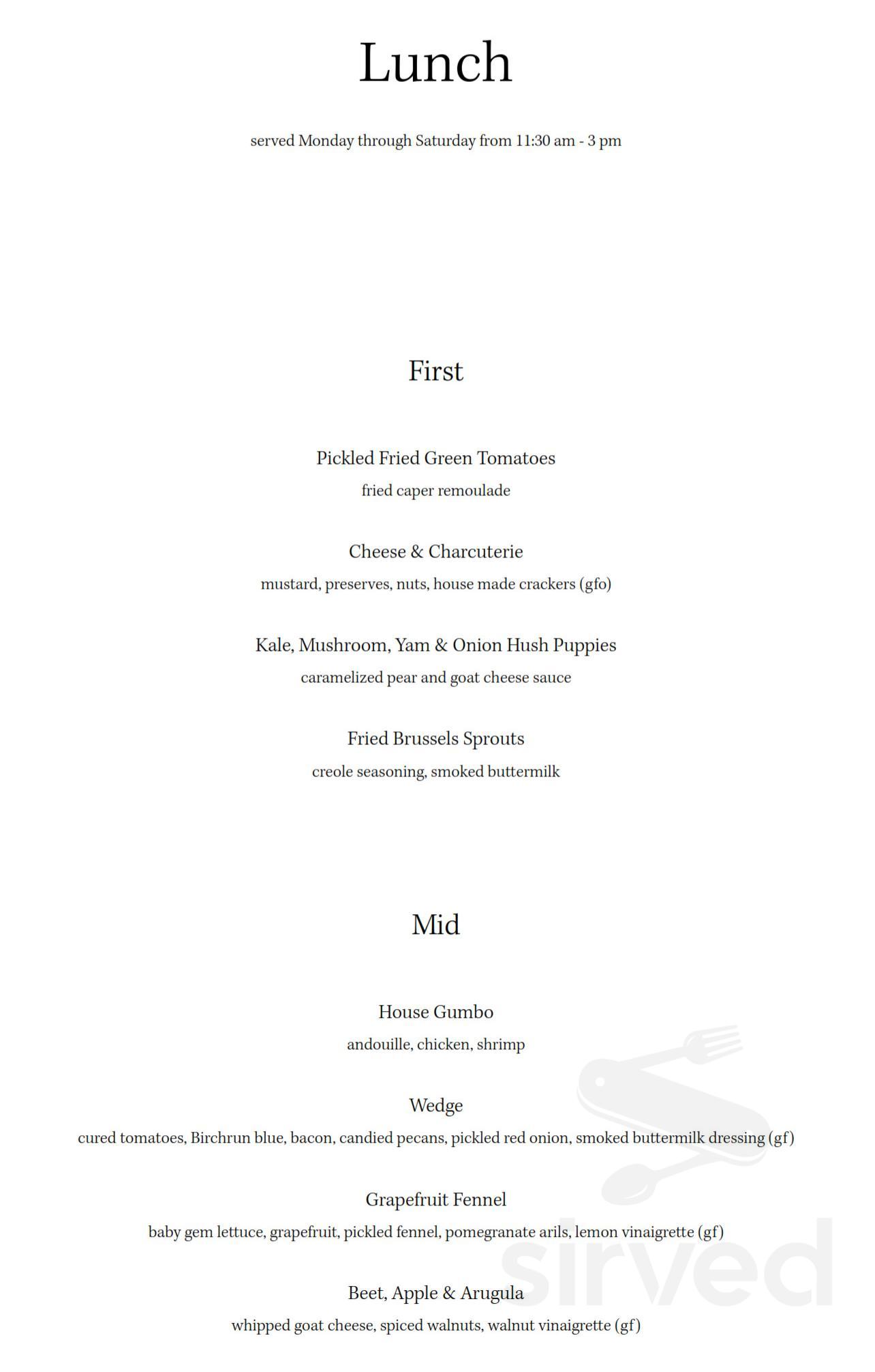 Bloom Southern Kitchen menu in Chester Springs, Pennsylvania, USA