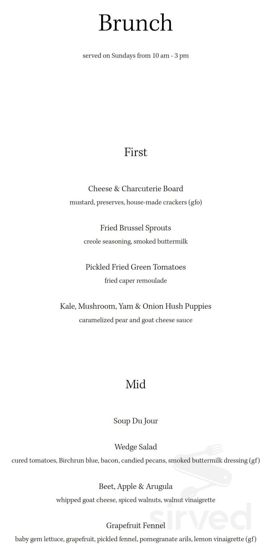 Bloom Southern Kitchen menu in Chester Springs, Pennsylvania, USA