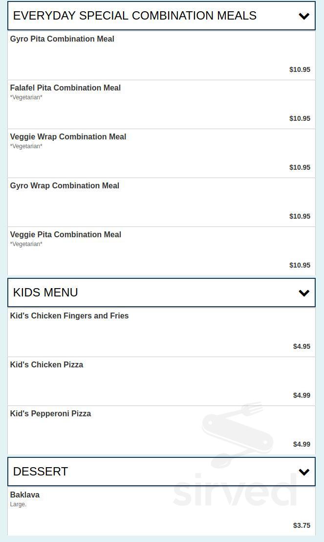 Yanni's Gyros menus in Las Vegas, Nevada, United States