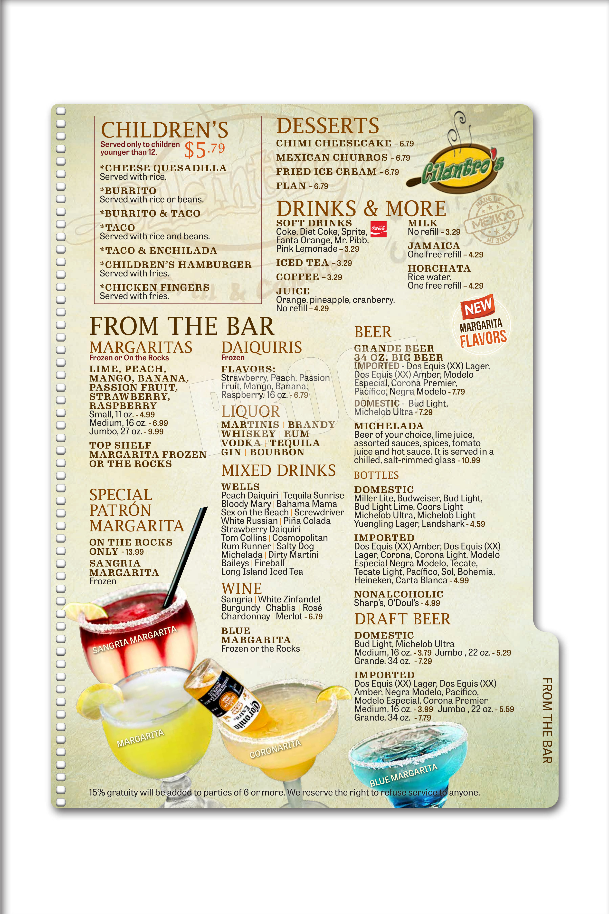 Cilantros Grill & Cantina menus in Wilmington Island, Georgia, United ...