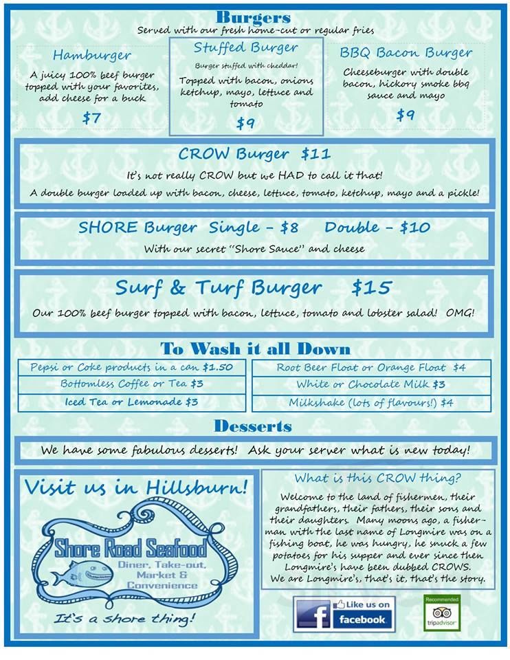 The Crow's Nest - Digby menus in Digby, Nova Scotia, Canada