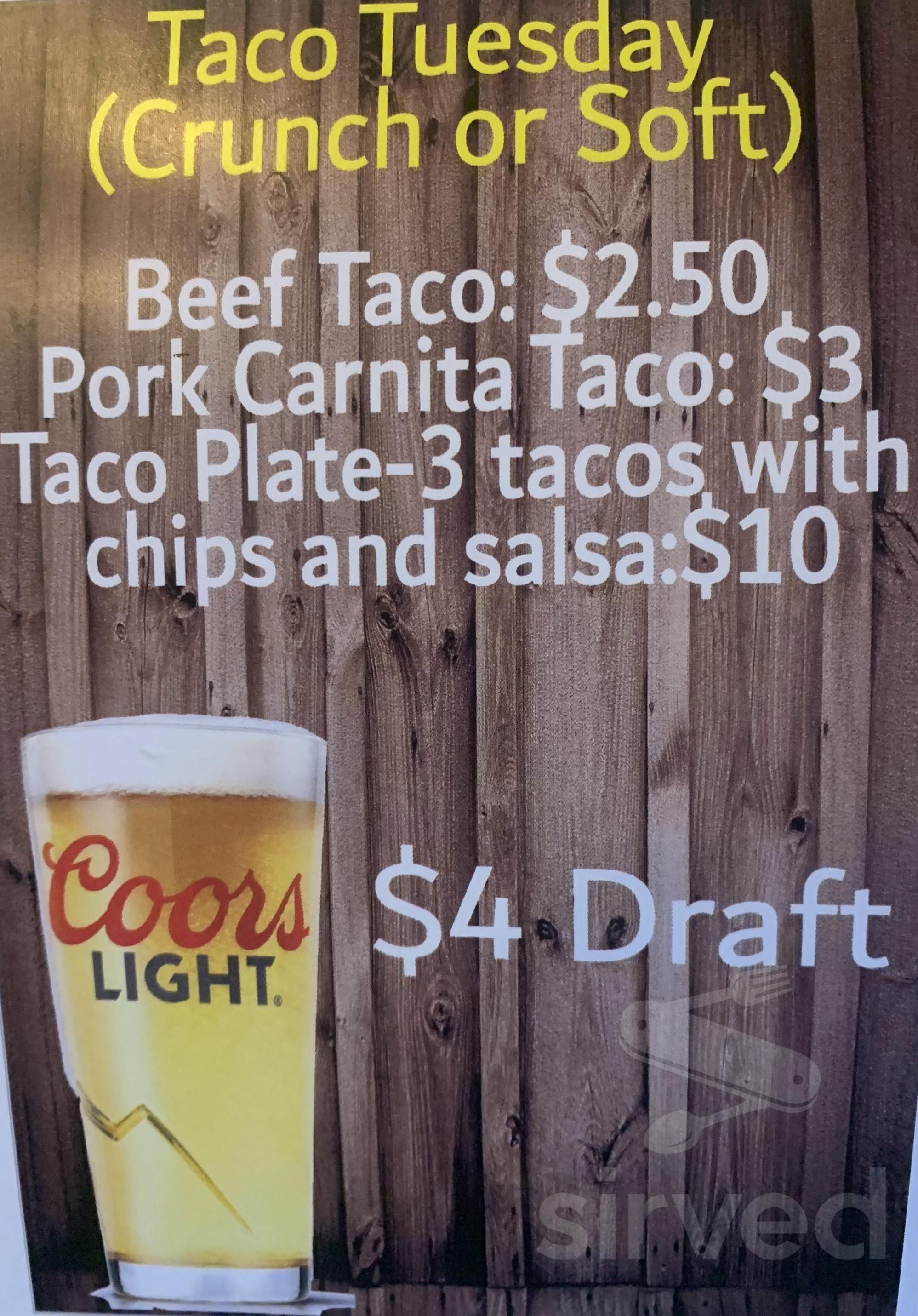 Menu - Flagstaff AZ's The Museum Club | Sirved