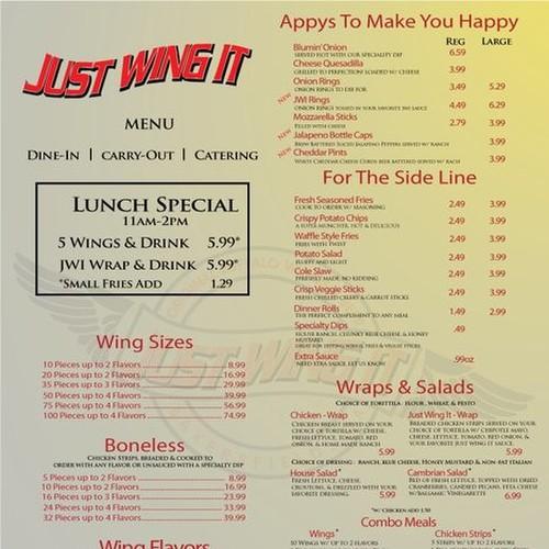 Just Wing It - Panama Lane menu in Bakersfield, California, USA
