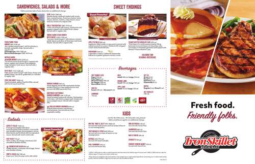 Iron Skillet menu in Knoxville, Tennessee, USA