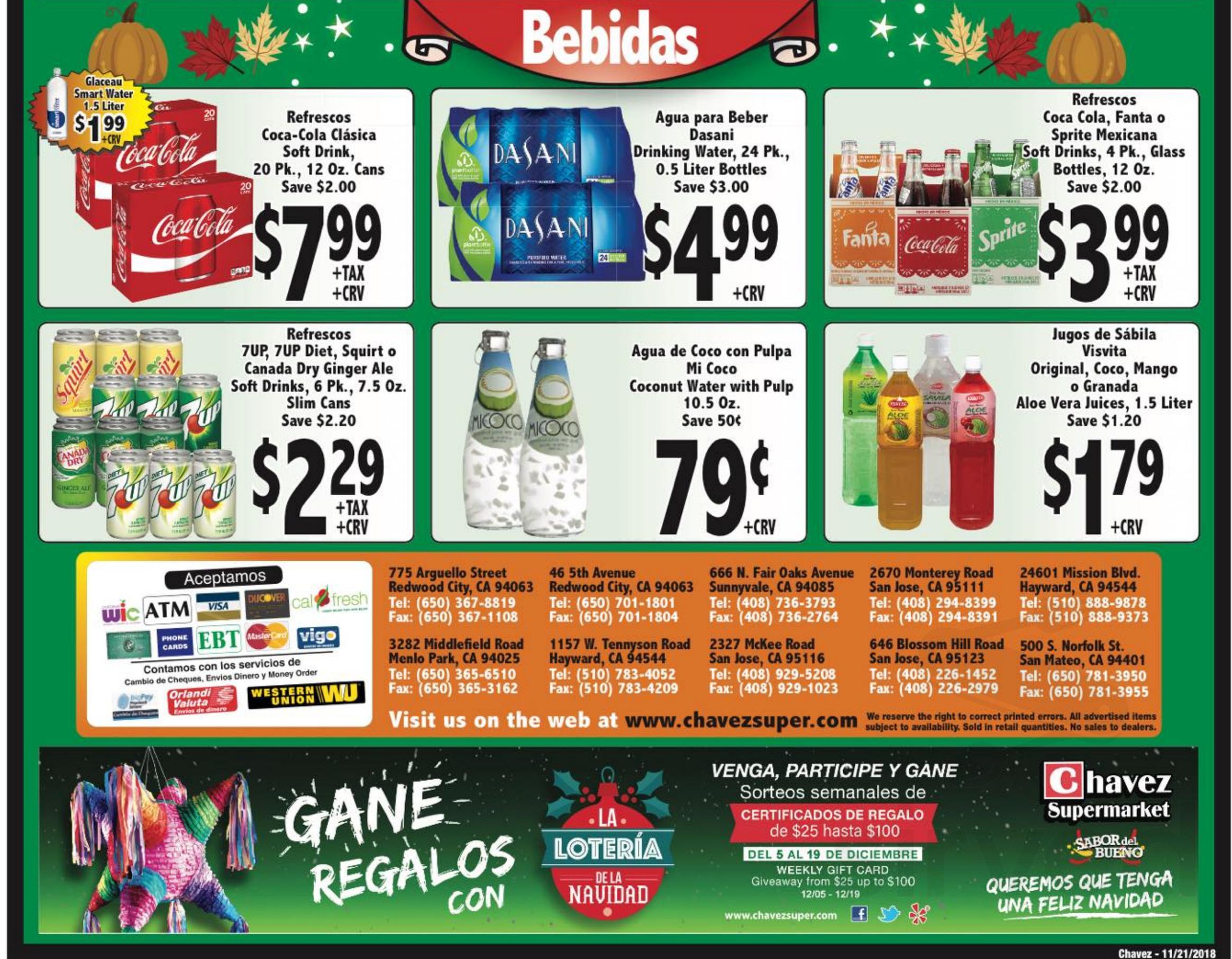 Chavez Supermarket menu in San Jose, California, USA