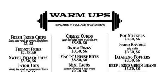 Menu for The Gym Bar & Grill in Sauk City, WI | Sirved