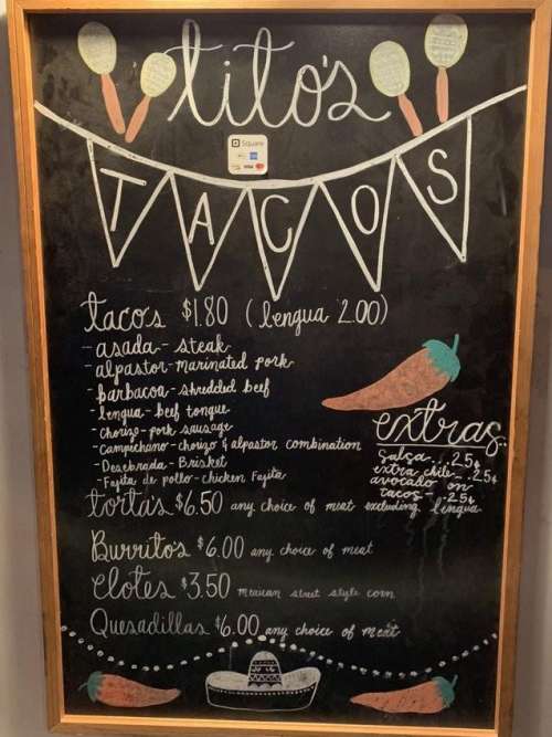 Tito's Taqueria Food Truck menu in Sherman, Texas, USA