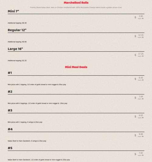 Pizza's By Marchelloni menu in Hermitage, Pennsylvania, USA