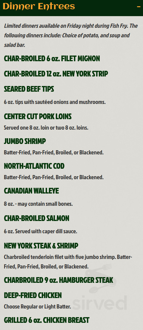 Houghton's Jackson Street Pub menu in La Crosse, Wisconsin, USA