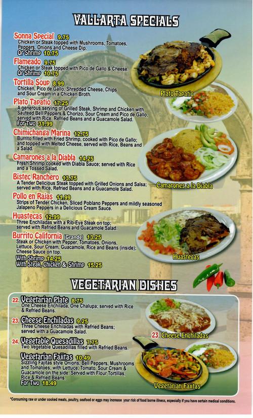 Vallarta Mexican Restaurant menu in Foley, Alabama, USA
