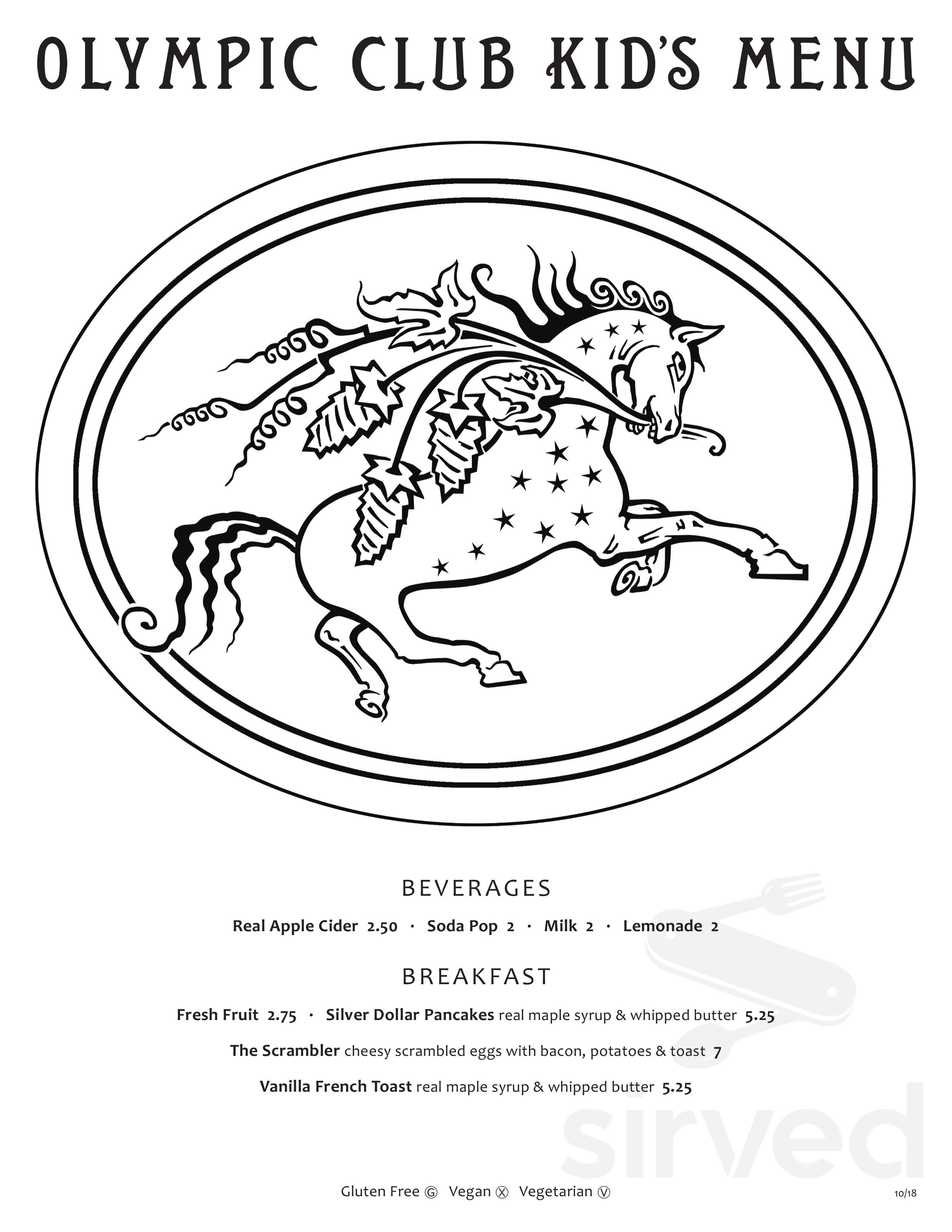 McMenamins Olympic Club menus in Centralia, Washington, United States
