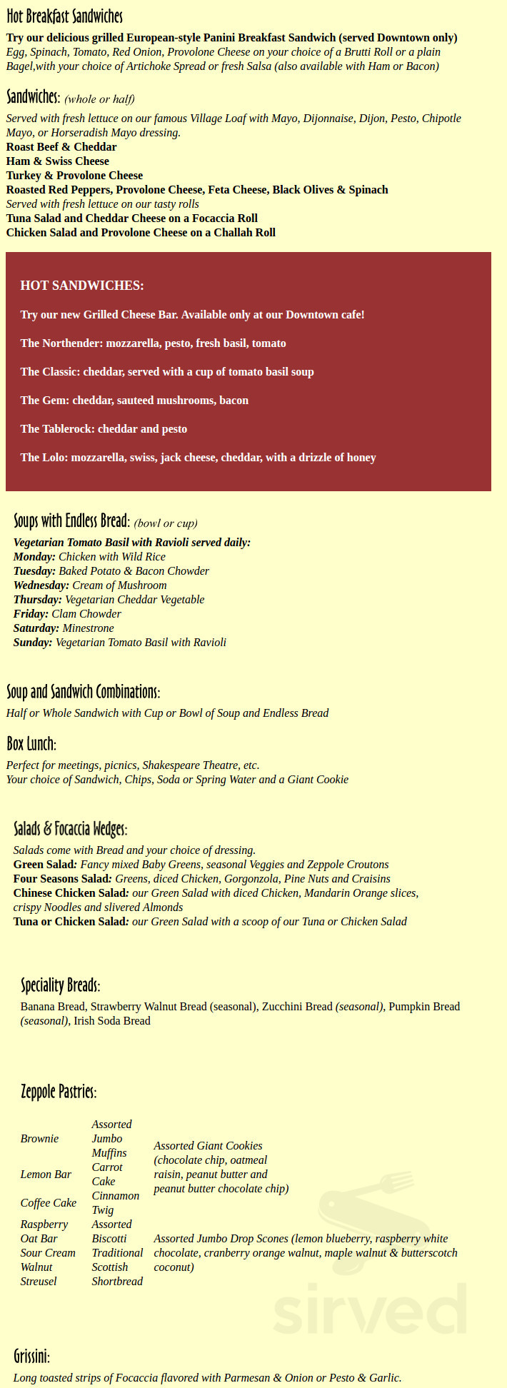 Zeppole Baking Co menus in Boise, Idaho, United States