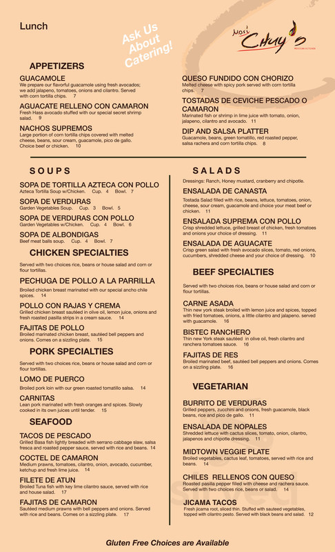 Mari Chuy's menus in Reno, Nevada, United States