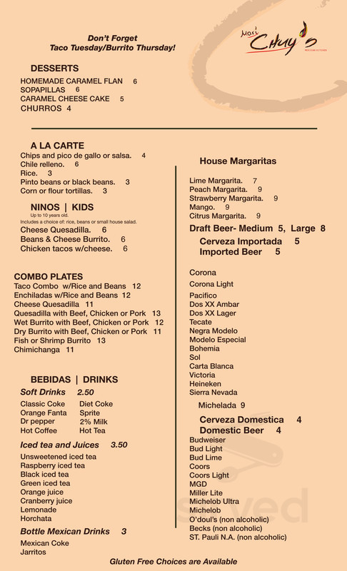 Mari Chuy's menus in Reno, Nevada, United States