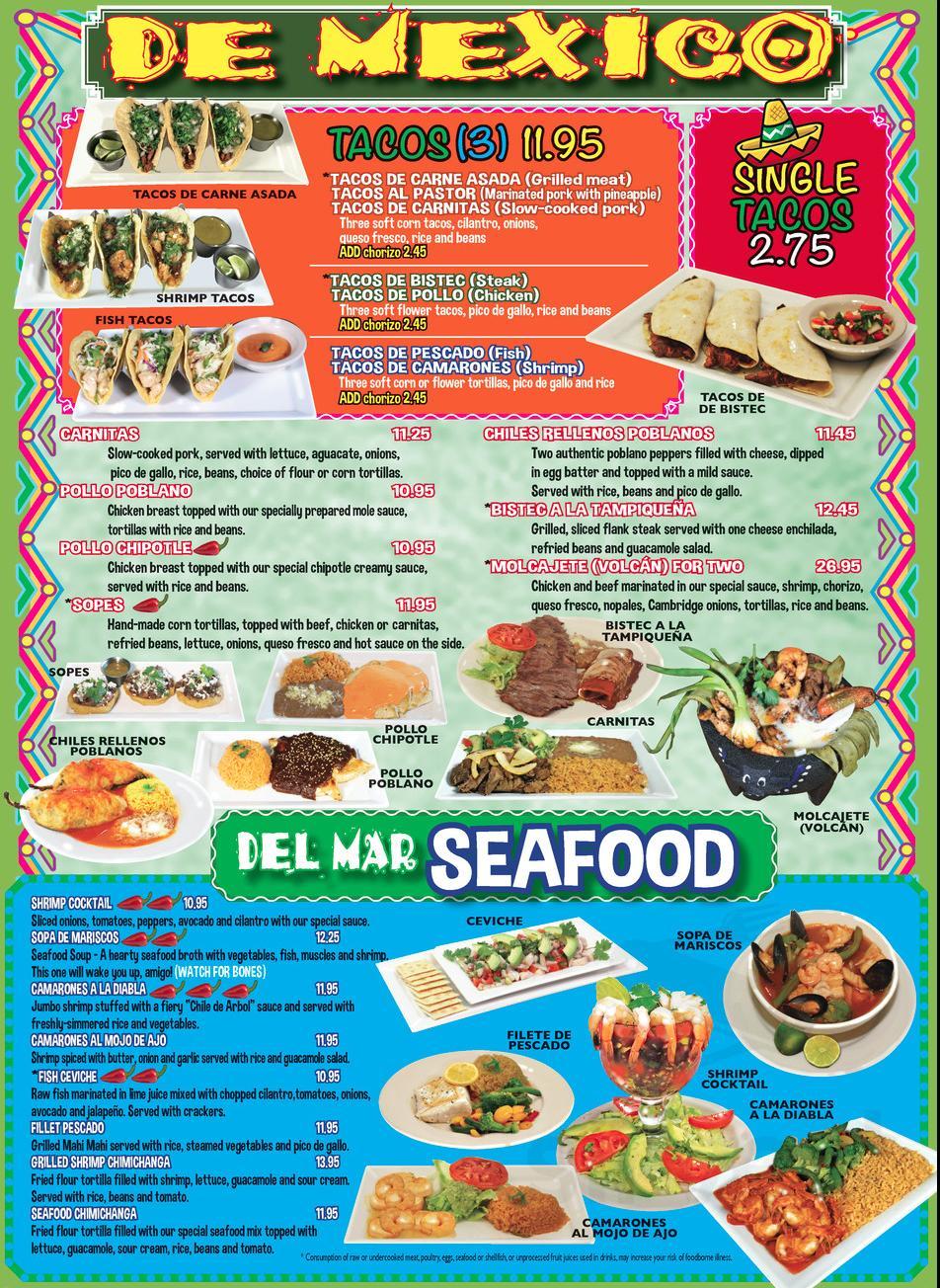 El Toreo menu in Ocala, Florida, USA