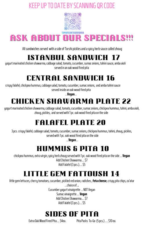 Third Window Brewing menu in Santa Barbara, California, USA